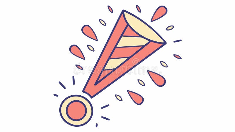 Exploding Party Popper with Ribbons, Confetti and Serpentine. Holiday ...