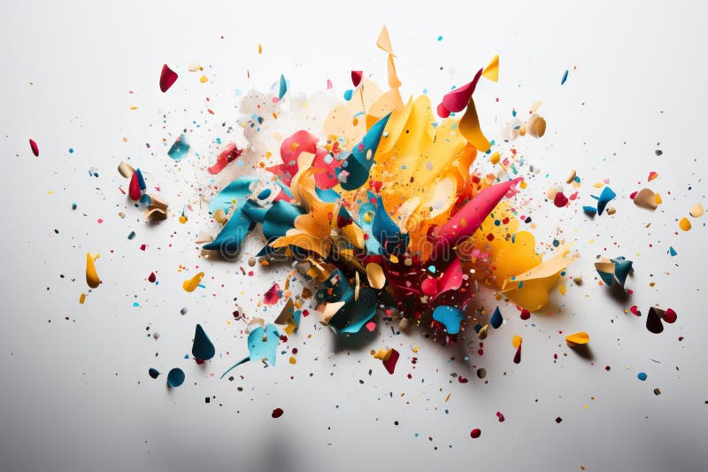Exploding Party Popper on White Background Stock Illustration ...