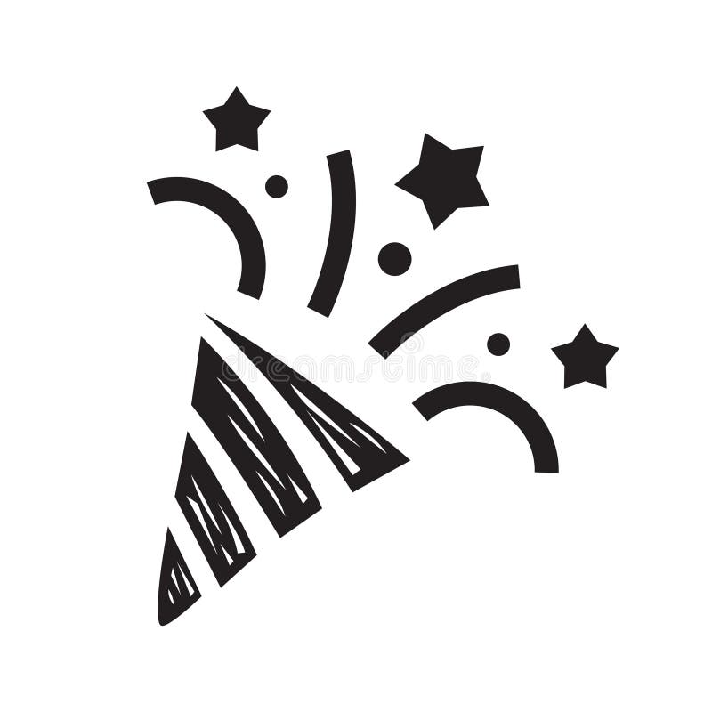 Exploding Party Popper with Ribbons, Confetti and Serpentine. Holiday ...