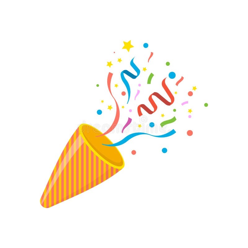 Exploding Celebration Confetti and Ribbon. Vector Illustration Stock ...