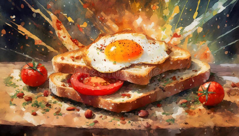 Exploding Photon Delicious English Breakfast Toasted Bread with Egg ...