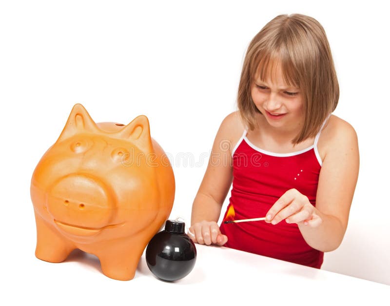 Exploding piggy bank stock photo. Image of firing, burn - 13831140