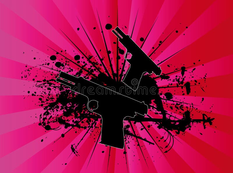 Exploding pistol stock illustration. Illustration of gunpowder - 4376386