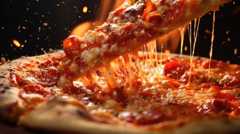 Exploding Pizza in Macro Shot - Stock Concepts Stock Illustration ...