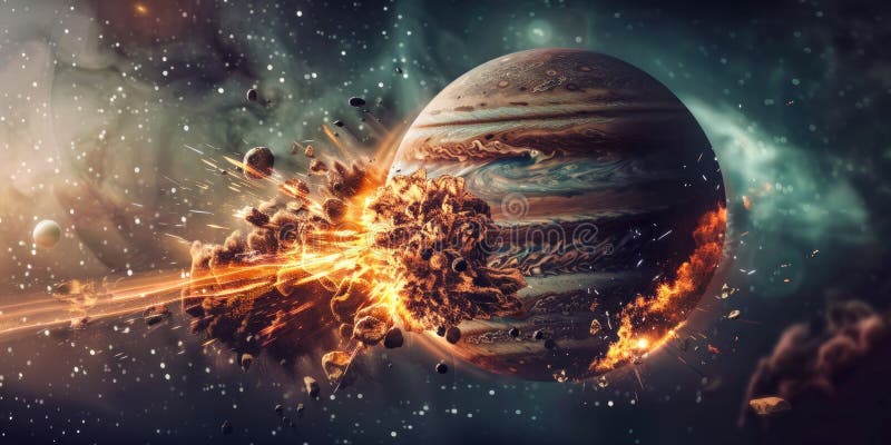 Exploding Planet in Outer Space. Generative Ai Stock Illustration ...