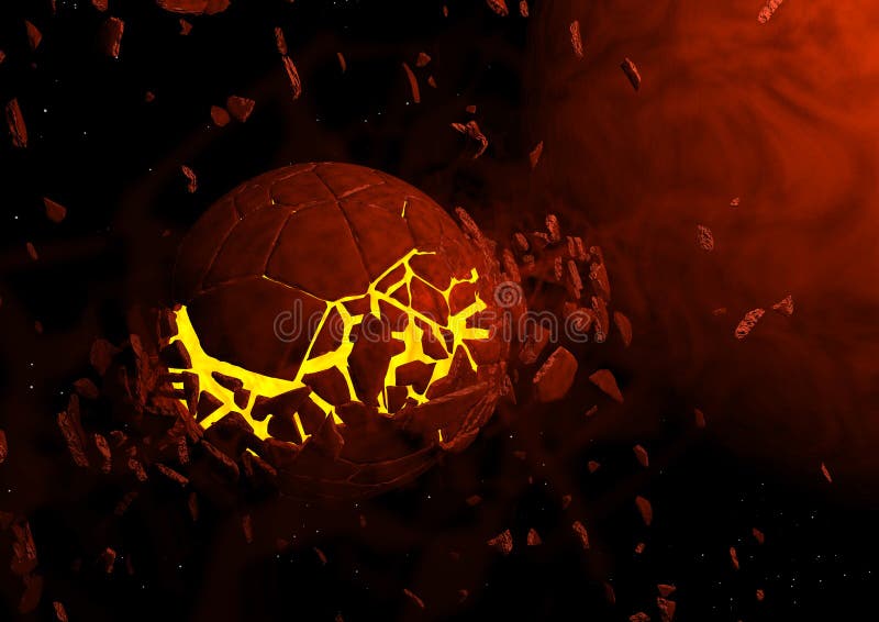 Exploding Planet stock illustration. Illustration of explosion - 53550790