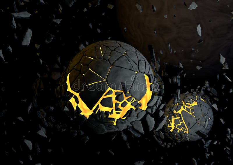 Exploding Planet stock illustration. Illustration of destruction - 53658940