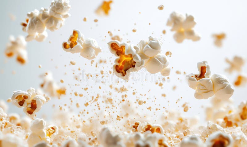 Exploding Popcorn Kernels Creating Dynamic Motion Texture Vibrant ...