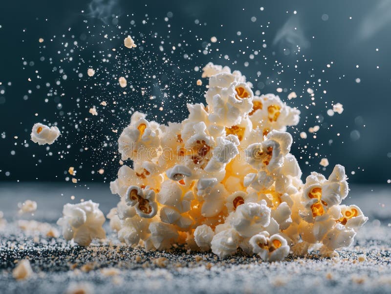 Exploding Popcorn in Winter Stock Illustration - Illustration of crunch ...