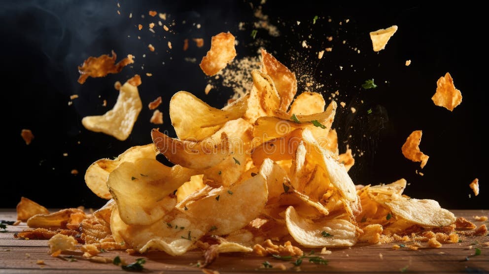 Exploding Potato Chips - Stock Concepts Stock Illustration ...