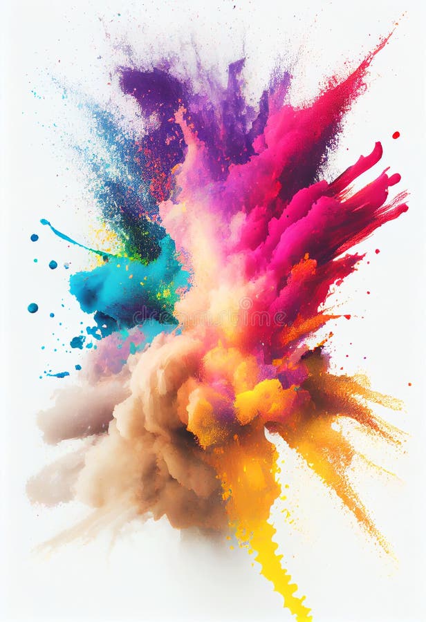 Exploding Powder Paint Colorful Stock Illustration - Illustration of ...