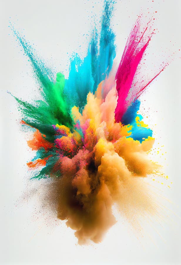 Exploding Powder Paint Colorful Stock Illustration - Illustration of ...