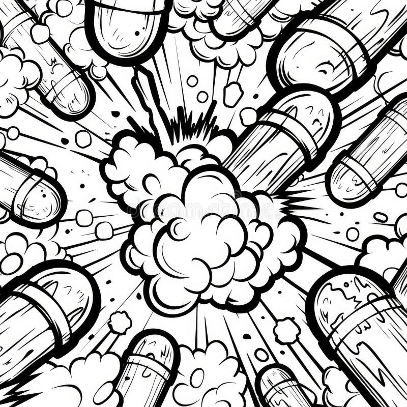 Dynamic Bullet Explosion Comic Book Style Illustration Stock ...