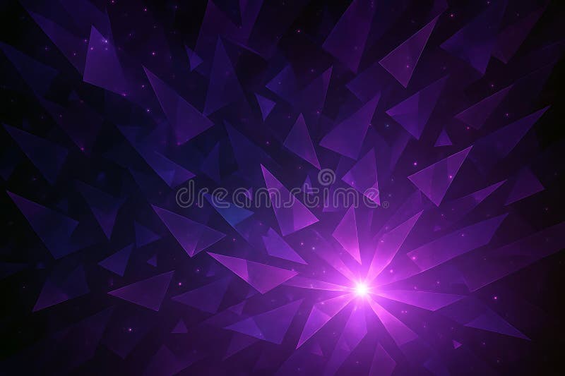 Exploding Purple Geometric Shapes with Bright Light Burst Stock ...