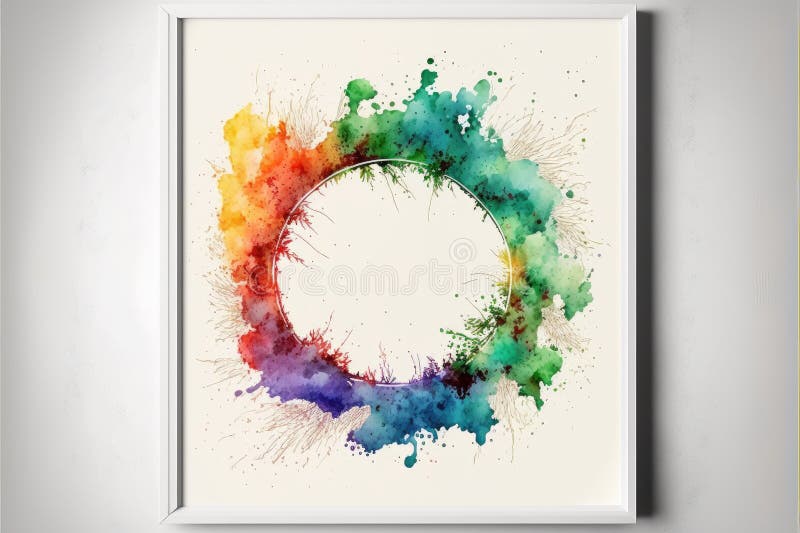Exploding of Rainbow Colored Powder Explosion in Circle Shape Stock ...
