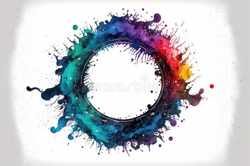 Exploding of Rainbow Colored Powder Explosion in Circle Shape Stock ...