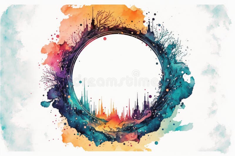 Exploding of Rainbow Colored Powder Explosion in Circle Shape Stock ...