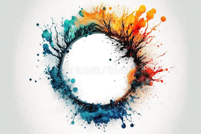 Exploding of Rainbow Colored Powder Explosion in Circle Shape Stock ...