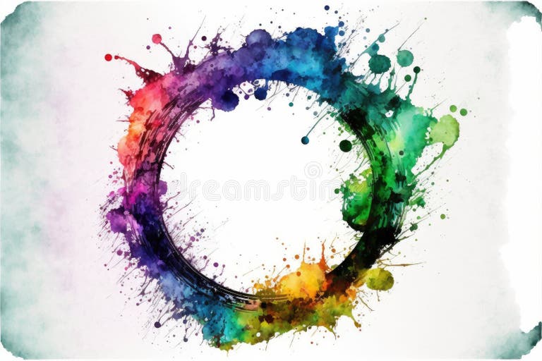 Exploding of Rainbow Colored Powder Explosion in Circle Shape Stock ...