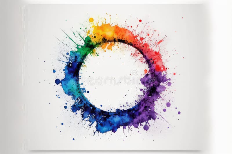 Exploding of Rainbow Colored Powder Explosion in Circle Shape Stock ...