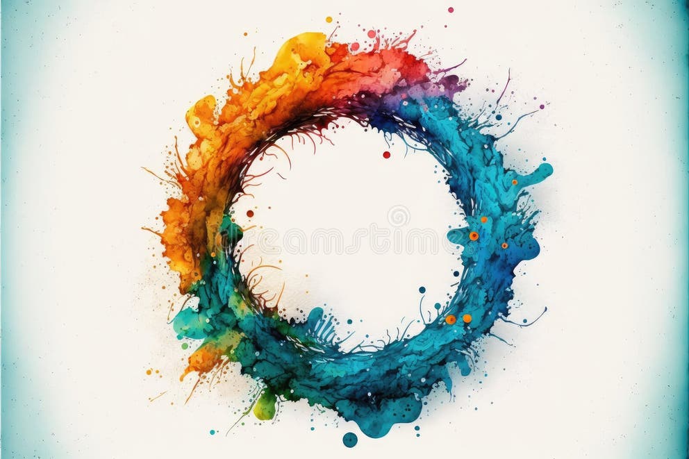 Exploding of Rainbow Colored Powder Explosion in Circle Shape Stock ...