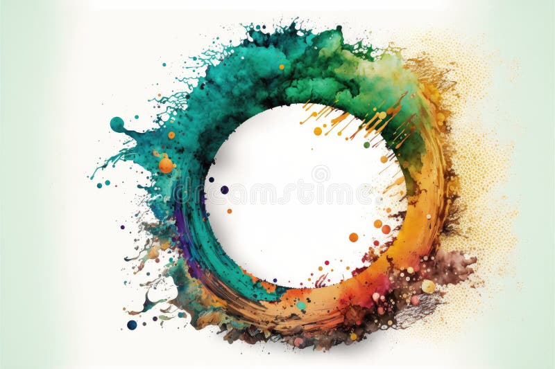 Exploding of Rainbow Colored Powder Explosion in Circle Shape Stock ...