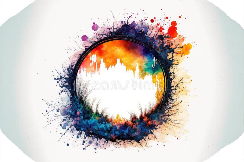 Exploding of Rainbow Colored Powder Explosion in Circle Shape Stock ...