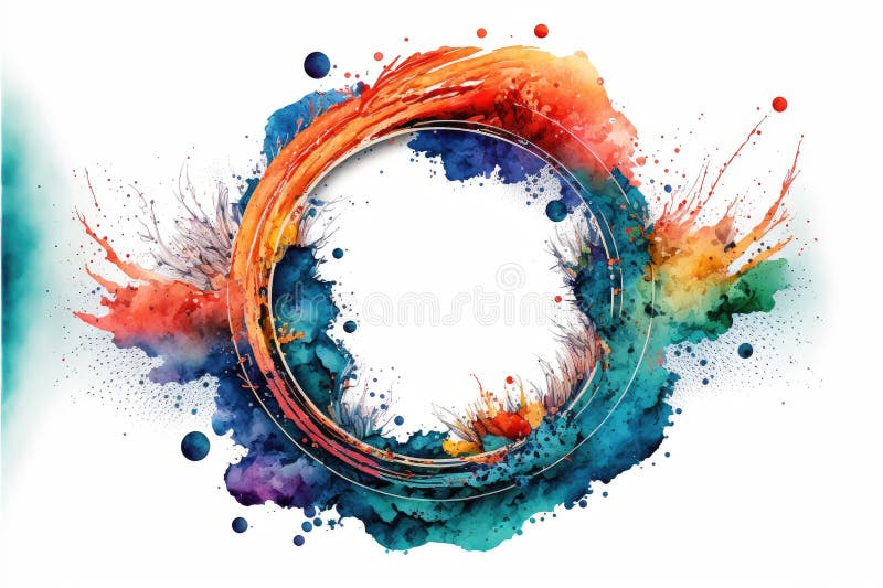 Exploding of Rainbow Colored Powder Explosion in Circle Shape Stock ...