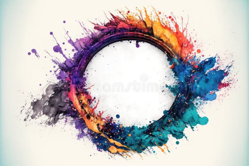 Exploding of Rainbow Colored Powder Explosion in Circle Shape Stock ...