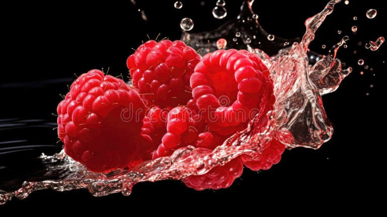 Exploding Raspberry in Macro Shot - Stock Concepts Stock Illustration ...