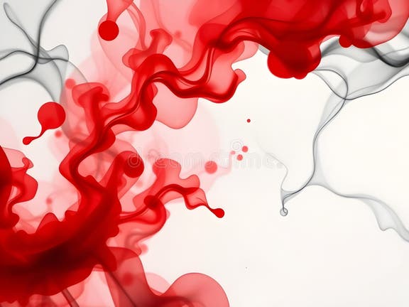 Exploding Red and Black Ink Collision in Water with High-Detail Liquid ...