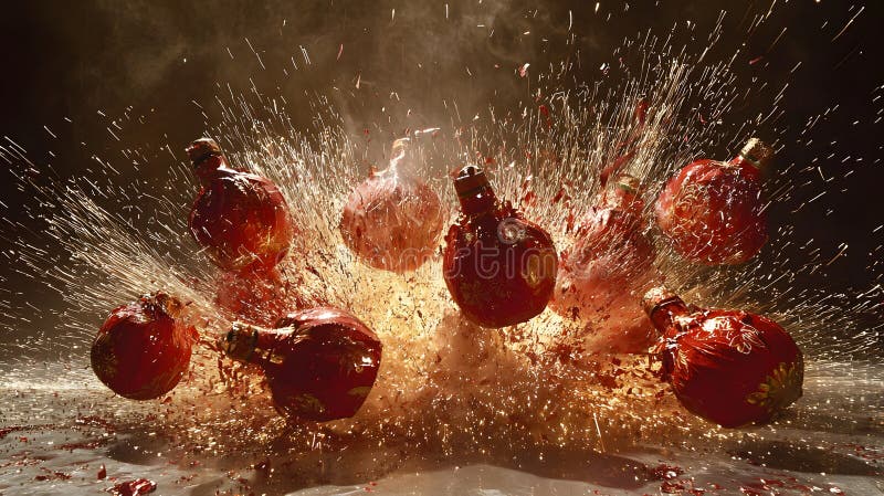 Exploding Red Orbs Dramatic High Speed Photography of Shattering ...