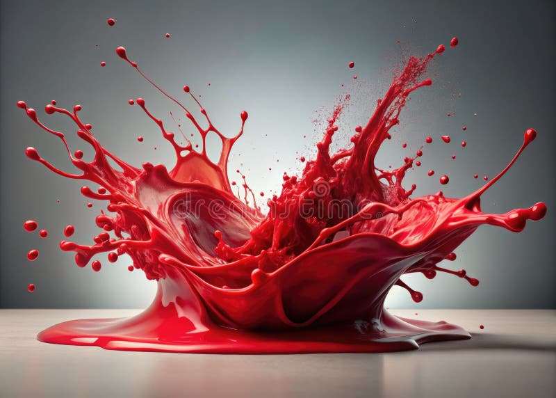 Exploding Red Paint a Surreal Abstract Burst of Color and Texture in ...
