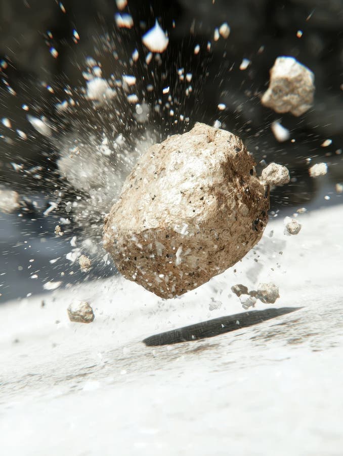 Exploding rock in midair stock illustration. Illustration of disrupt ...