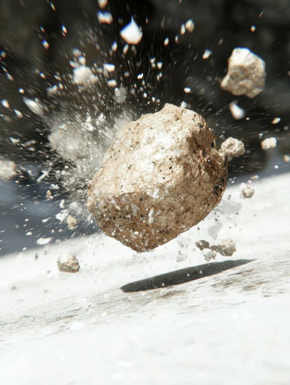 Exploding rock in midair stock illustration. Illustration of disrupt ...