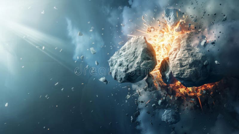Exploding Rock in the Sky stock photo. Image of dynamic - 313456414