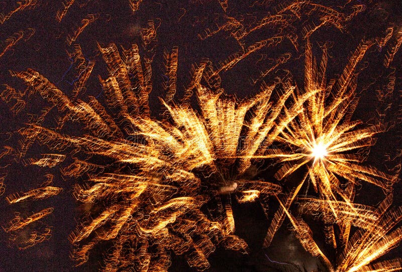 Exploding Rockets in the Night Sky Stock Image - Image of explosions ...