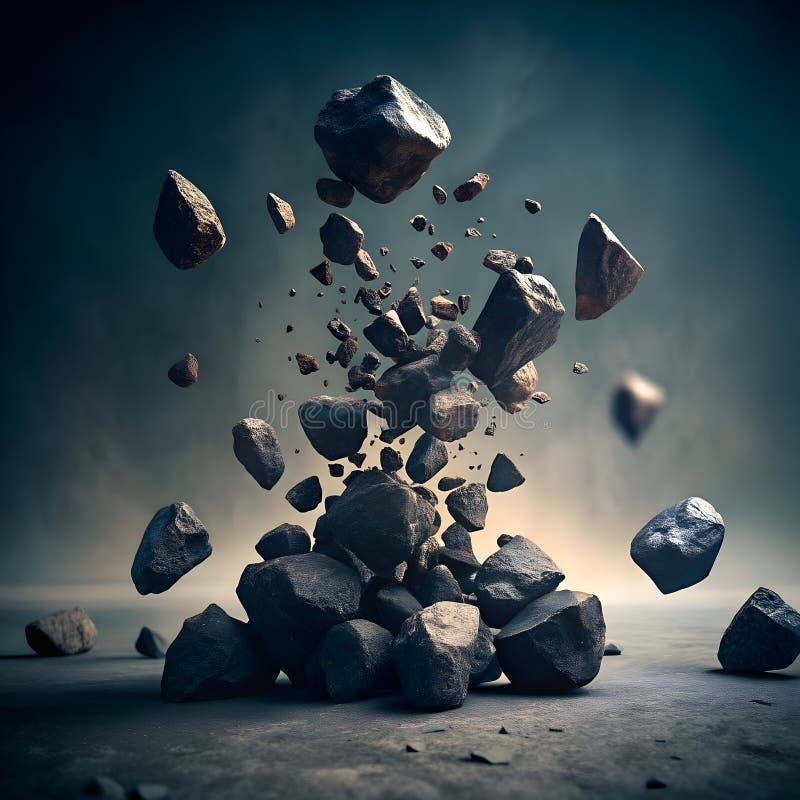 Exploding Rocks: Abstract Dark Stone Texture Background Stock Image ...