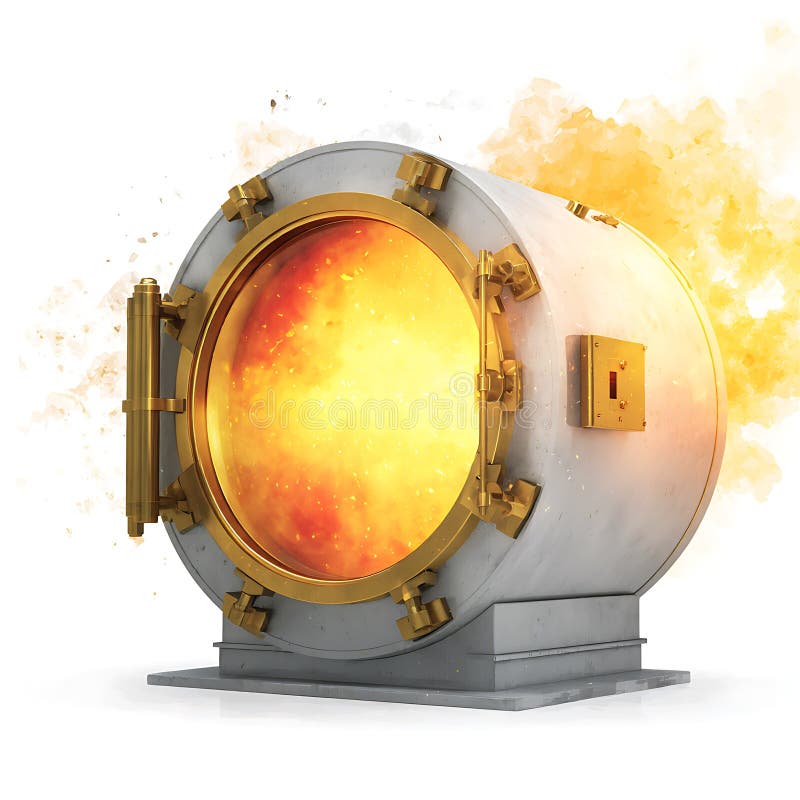 Exploding Safe a 3D Render of a Bank Vault Door Blowing Open Stock ...
