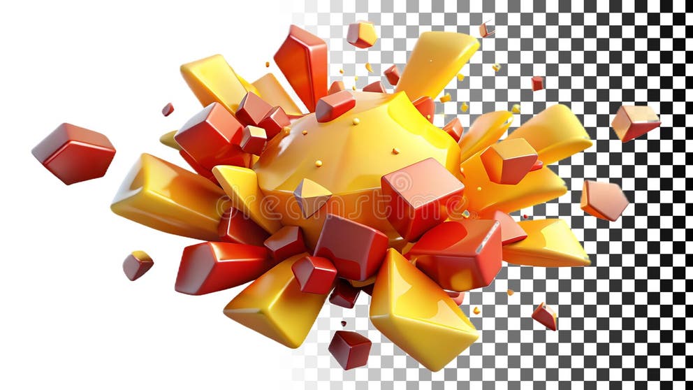 Exploding Shapes, Abstract Geometric Burst Design Png Transparent Image ...