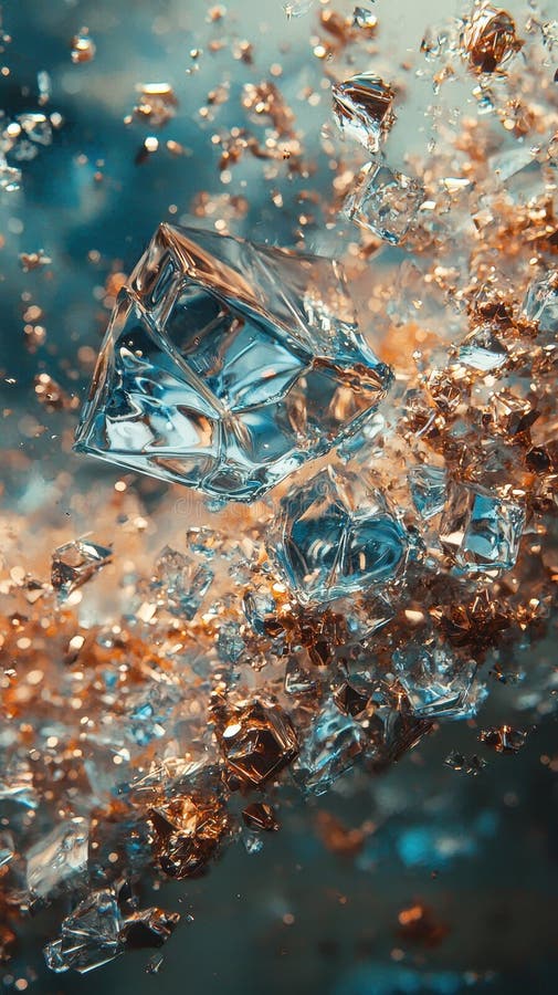 Exploding Shards of Glass in Vivid Colors Stock Photo - Image of ...