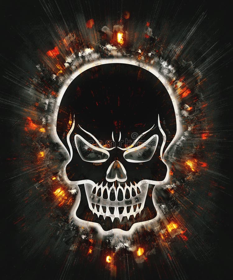 Exploding skull stock illustration. Illustration of cruel - 68682915