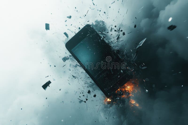 Exploding Smartphone: Collision of Technology and Destruction in Motion ...
