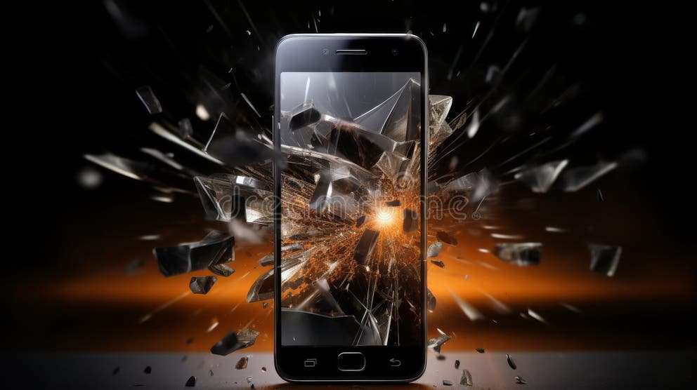 Exploding Smartphone Concept Stock Illustration - Illustration of risk ...