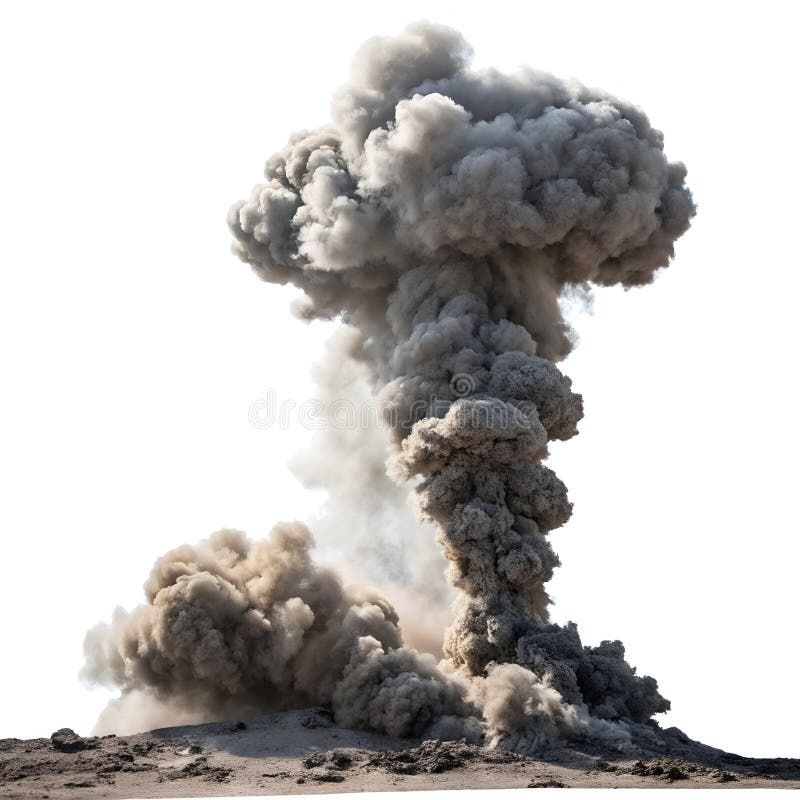 Exploding Smoke Cloud Isolated on White Background Stock Illustration ...