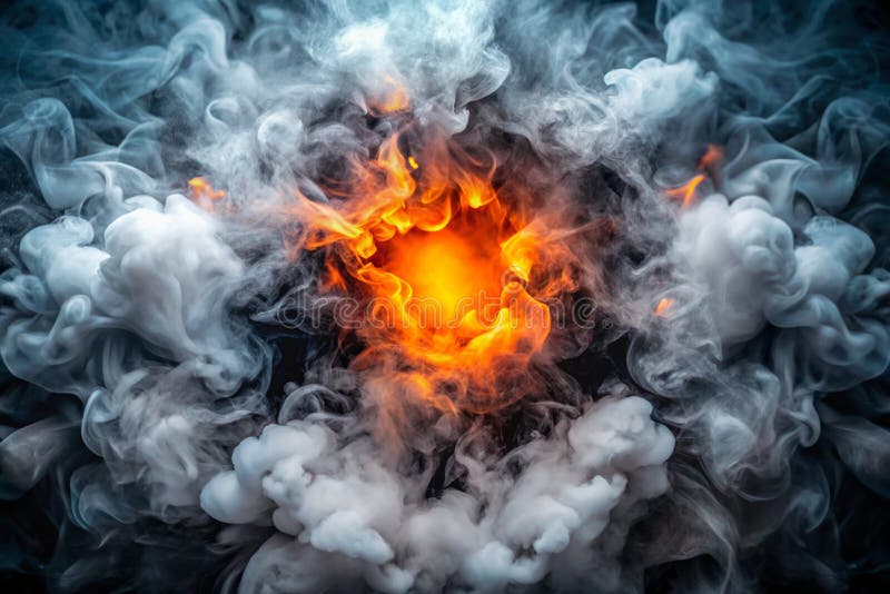 Exploding Smoke Effect with Center Space Stock Illustration ...