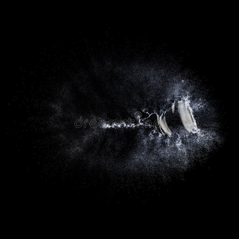 Exploding Soap Bubble in Colorful Colors on Black Background Stock ...