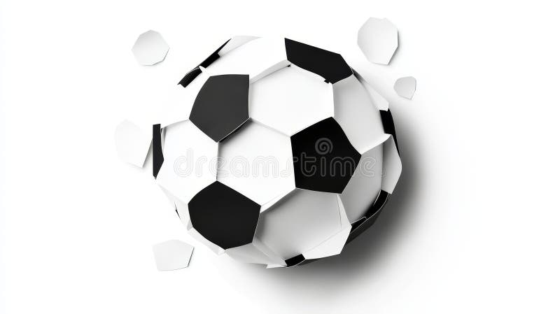 Exploding Soccer Ball a Soccer Ball Explodes into Pieces Showcasing ...