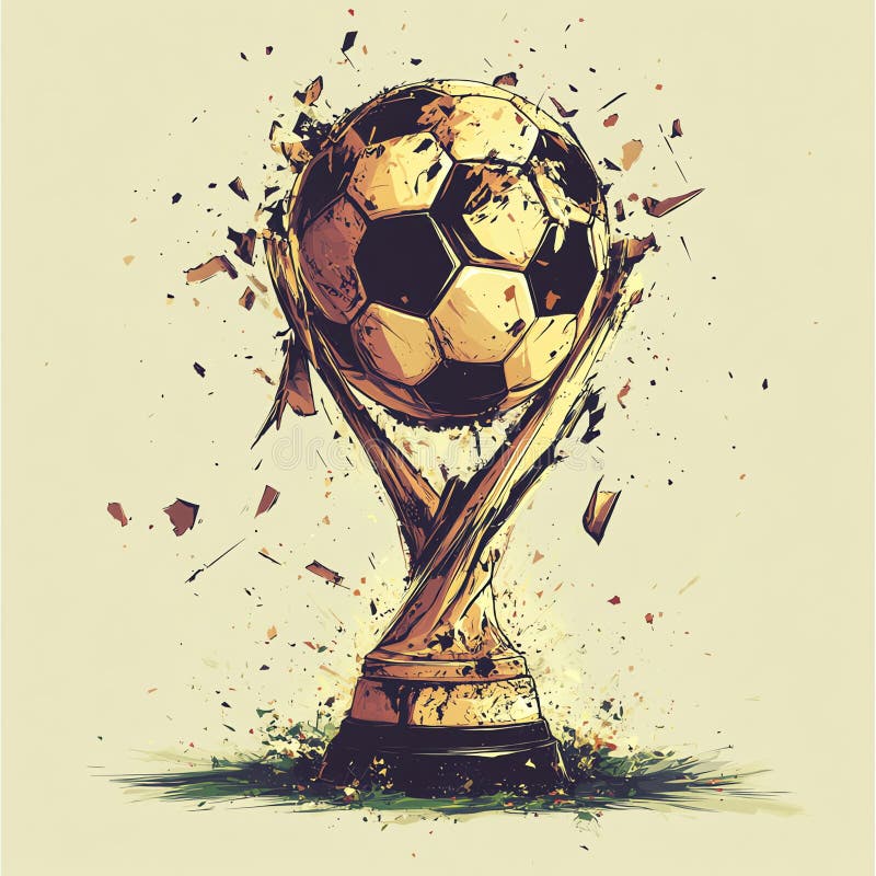 Exploding Soccer Ball Trophy Illustration Stock Image - Image of game ...