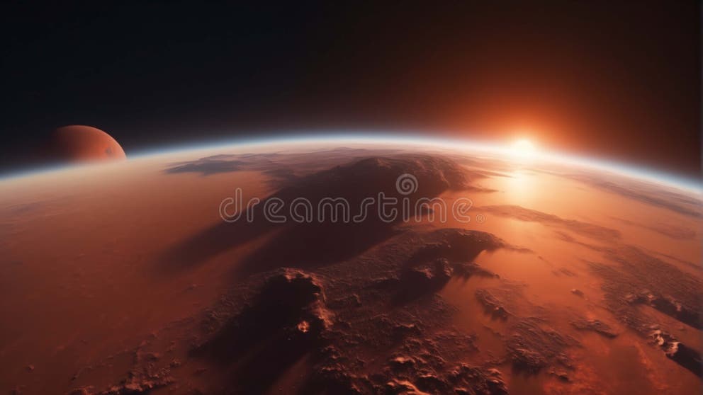 Exploding Spaceship and Ground Vehicle on Mars. Extremely Detailed and ...